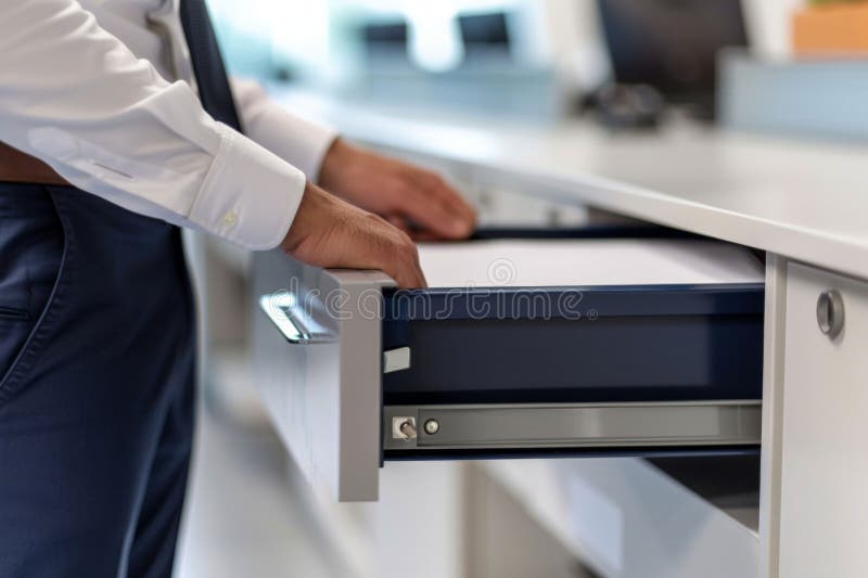 Professional Organizing Files at Modern Office Drawer. Generative Ai ...