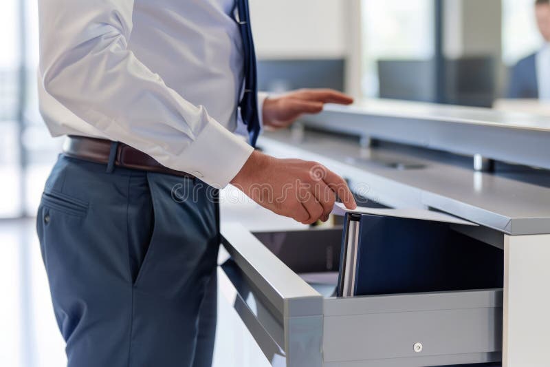 Professional Organizing Files at Modern Office Drawer. Generative Ai ...