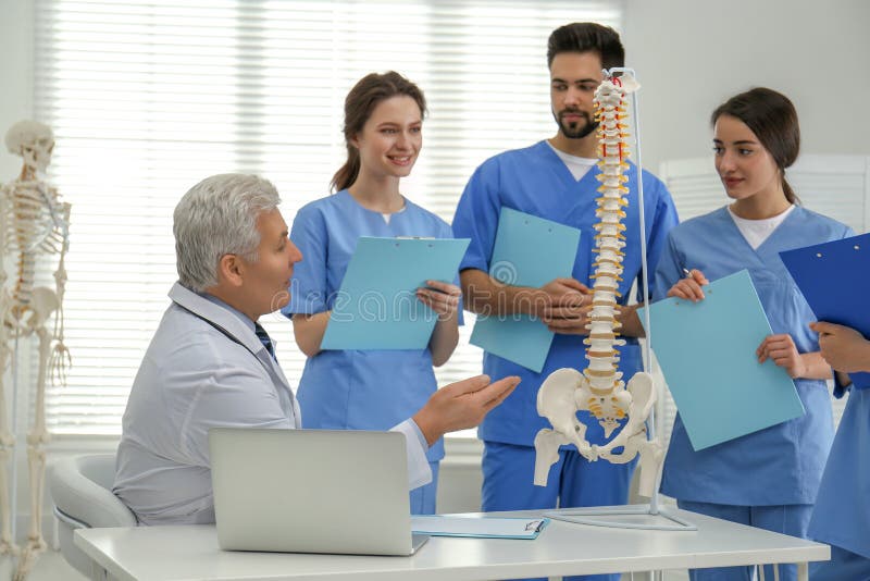 Professional Orthopedist Teaching Medical Students Stock Photo - Image ...