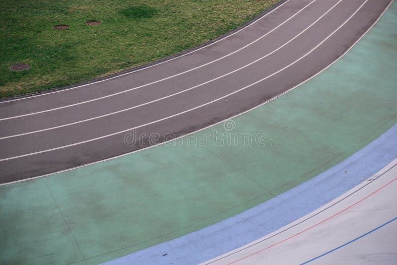 Professional Outdoor Cycling Track at the Stadium Stock Image - Image ...