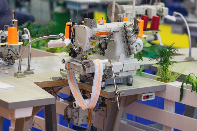 Workshop with Overlock Sewing Machine Stock Photo - Image of industry ...