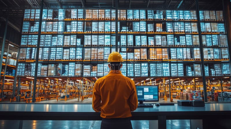 Professional Overseeing Inventory Management in a Modern Warehouse ...
