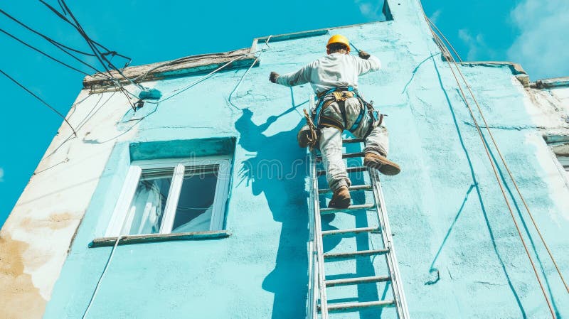 A Professional Painter is Currently Working on Giving a Fresh Coat of ...