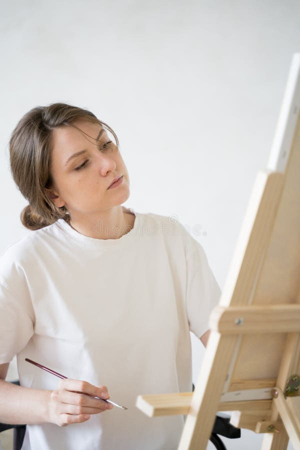 Professional Painter. Work with Brushes for Drawing Stock Photo - Image ...