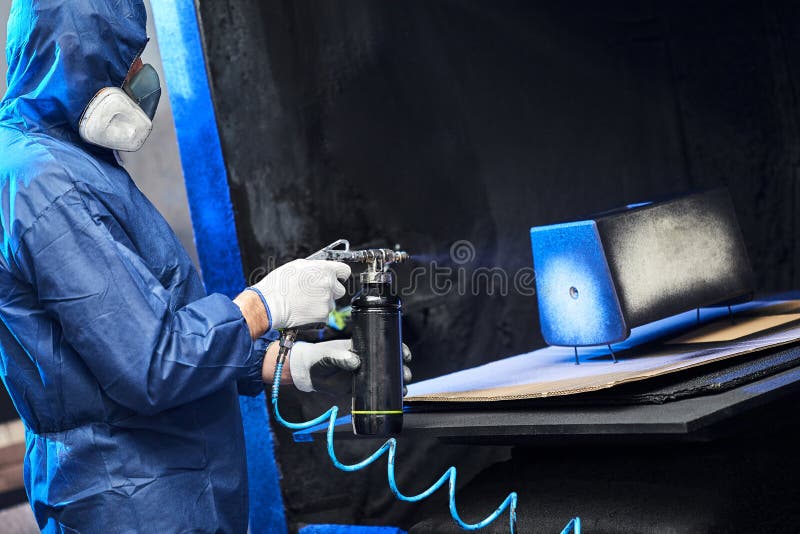 Professional Painter Works in the Paint Shop Stock Image - Image of ...