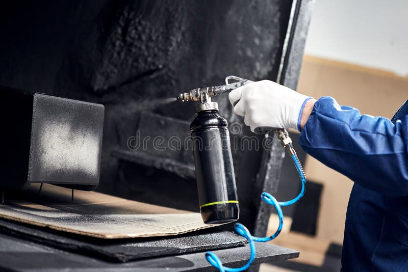 Professional Painter Works in the Paint Shop Stock Image - Image of ...