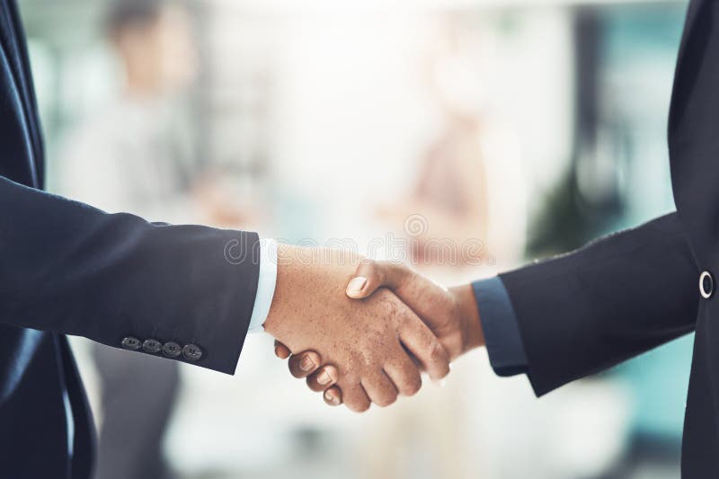 Professional Partnerships. Two Unrecognizable Businessmen Shaking Hands ...