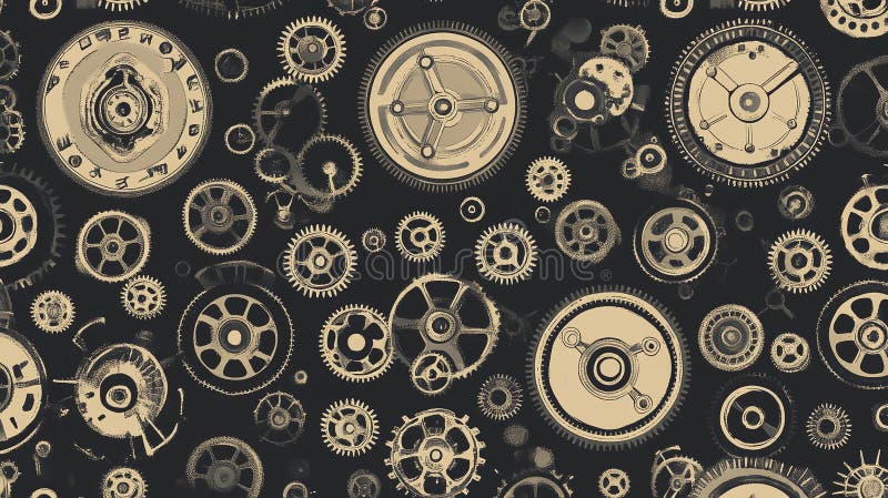 Professional Pattern with Subtle Gear and Mechanism Designs Stock ...
