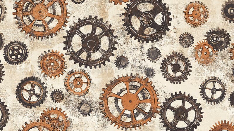 Professional Pattern with Subtle Gear and Mechanism Designs Stock ...