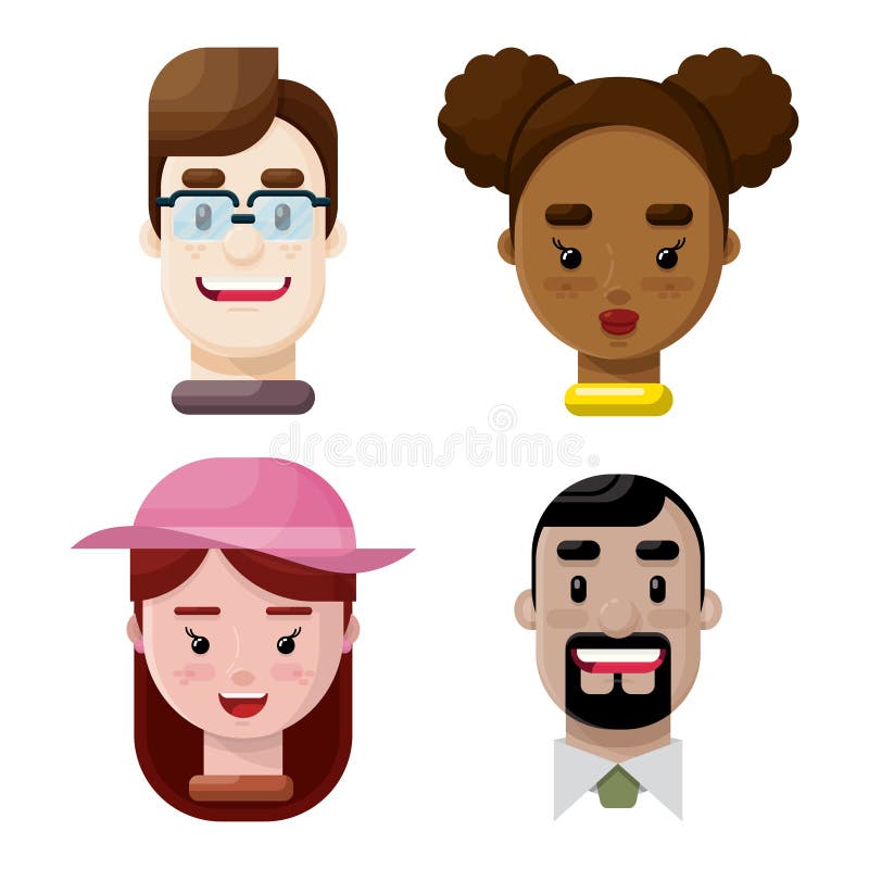 Professional People Avatars Cartoon Flat Vector Illustration Icon Set ...