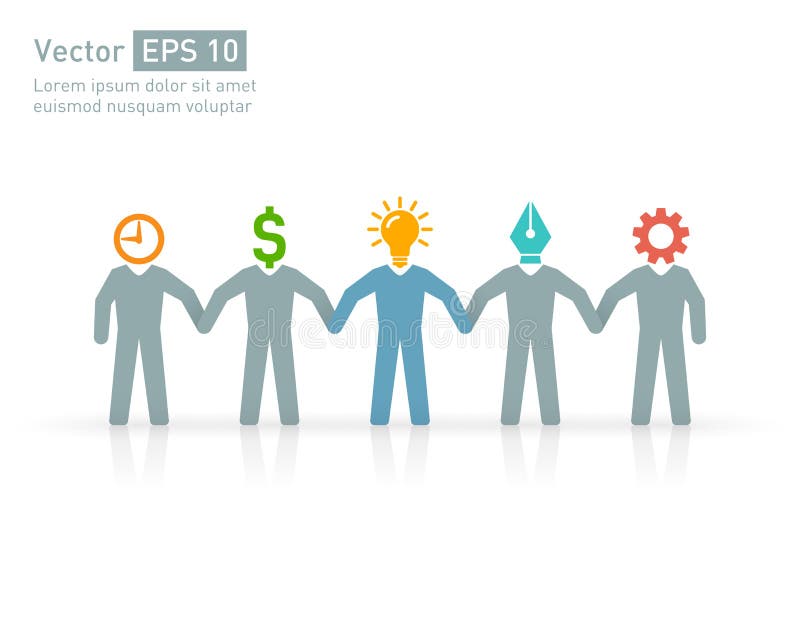 Professional People in Expert Team. Creative Leader. Teamwork Concept ...