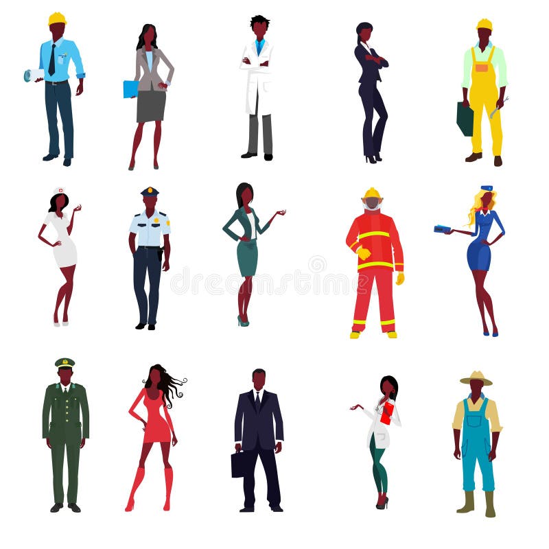 Professional People and Uniforms Vector Illustration. Stock Vector ...