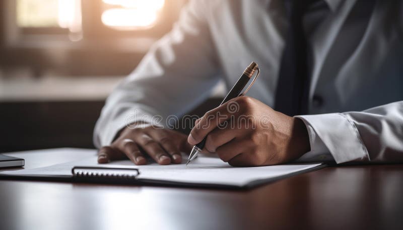 Professional Person Working on a Laptop Person Writing on a Document ...