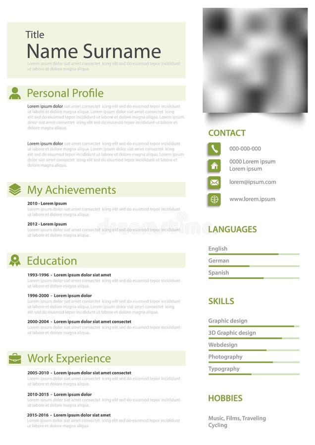 Professional Personal Resume Cv with Simple Form in White Green Design ...