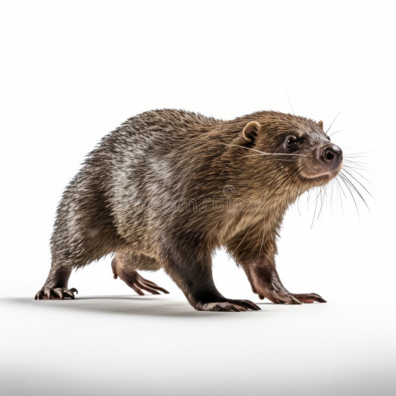 Professional Photo of a Beaver in Intense Movement on White Background ...