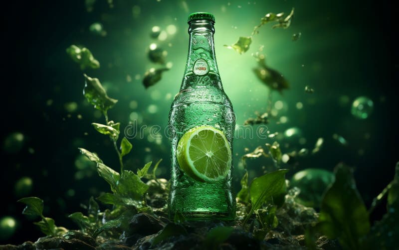 A Professional Photo of a Bottle of Spring Water on a White Background ...