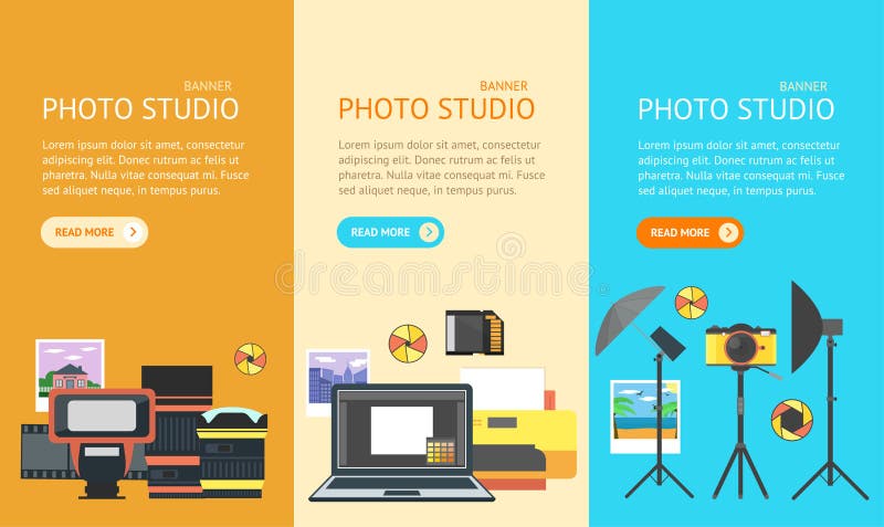 Professional Photo Studio Banner. Vector Stock Vector - Illustration of ...