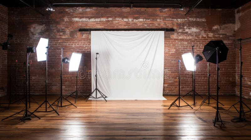 Professional Photo Studio with Cameras, Tripods, Lights, Softboxes ...