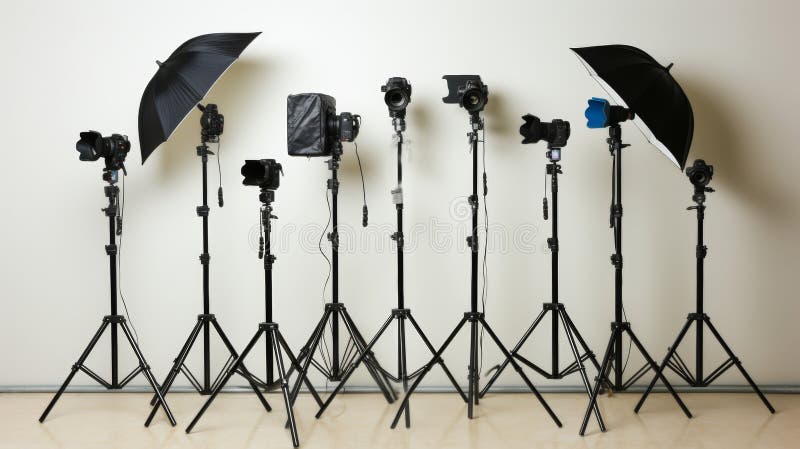 Professional Photo Studio Equipment with Cameras, Tripods, Lighting ...