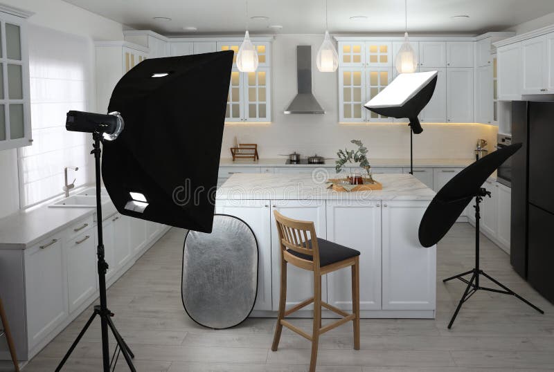 Professional Photo Studio Equipment Prepared for Shooting Kitchen ...