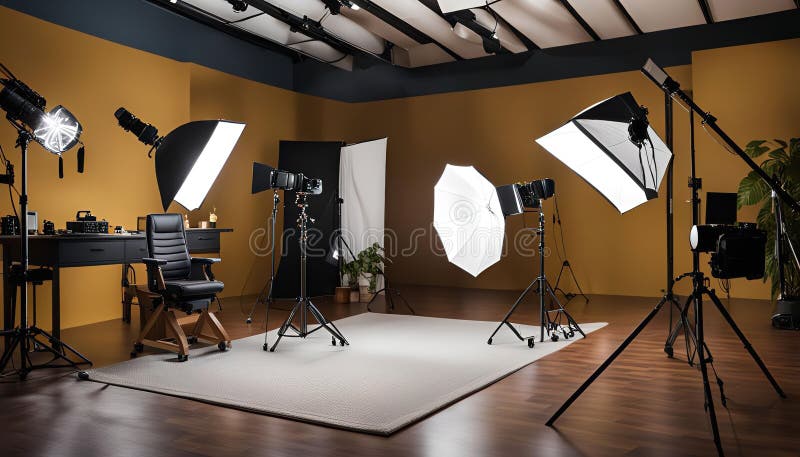 Professional Photo Studio Set Up Stock Illustration - Illustration of ...