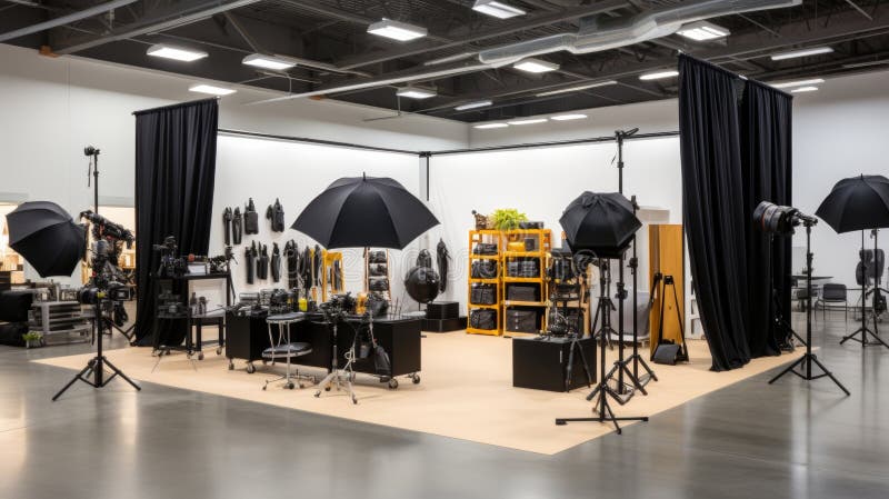 Professional Photo Studio Setup with Cameras, Tripods, Lighting ...