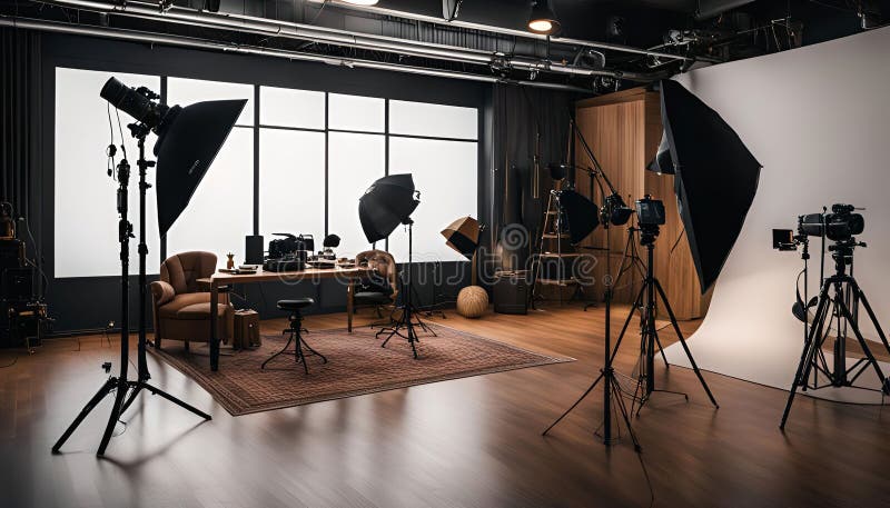 Professional Photo Studio Setup Stock Illustration - Illustration of ...