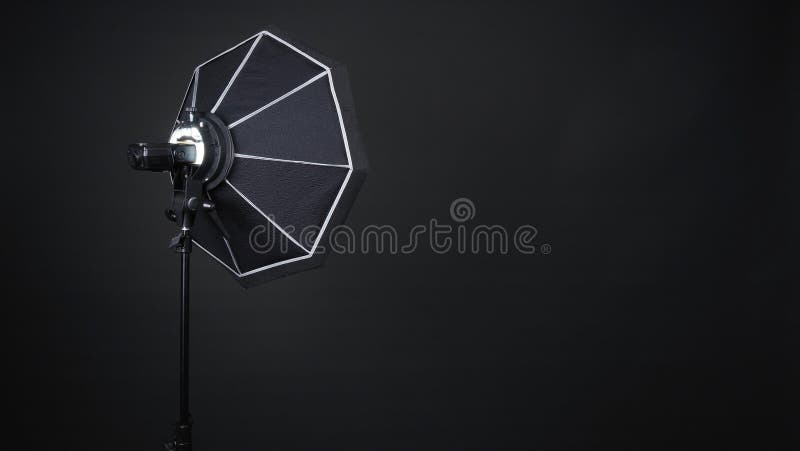 Professional Photo Studio Soft Box and Flash on the Tripod Stock Photo ...