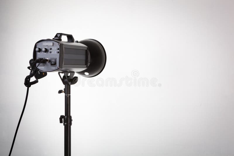 Professional Photo Studio Strobe with Reflector. Stock Image - Image of ...