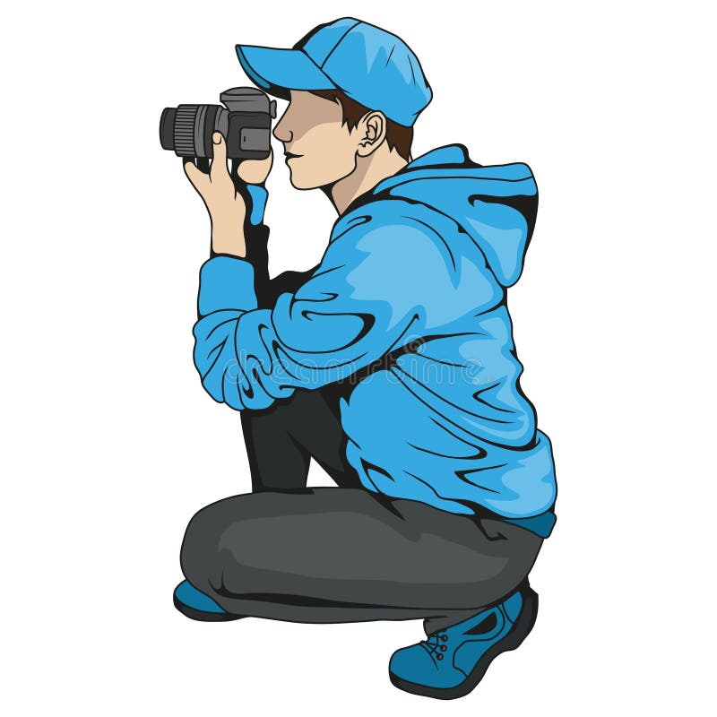 Professional Photographer with a Camera Stock Vector - Illustration of ...