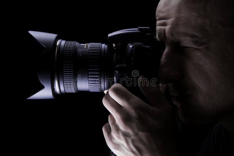 Professional Photographer Taking Pictures with Digital Camera Stock ...