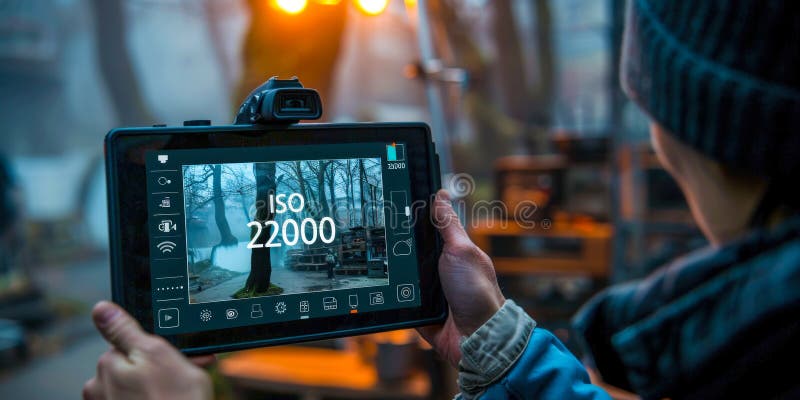 Professional Photographer or Videographer Holding Digital Tablet ...