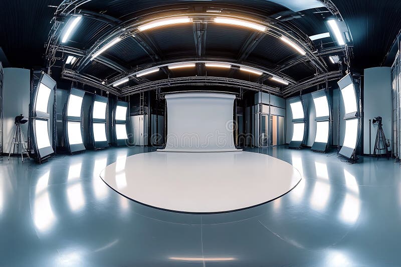 Professional Photography Studio with Backdrop and Lighting Stock ...