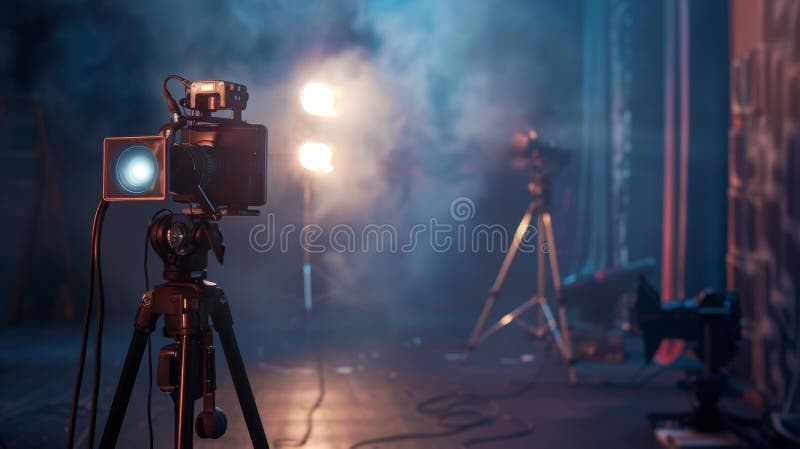 Professional Photography Studio with Camera and Lights Stock Photo ...