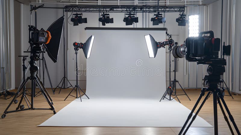 Professional Photography Studio Setup Featuring Advanced Lighting ...