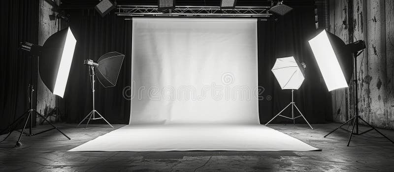 Professional Photography Studio Setup with Lighting Equipment and ...