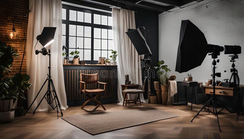 Professional Photography Studio Setup Stock Illustration - Illustration ...