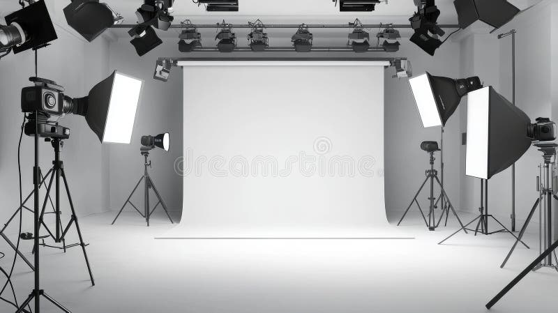 A Professional Photography Backdrop Featuring a Clean, Plain Studio ...