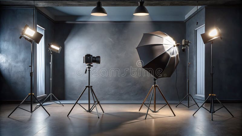 Professional Photography Studio Setup with Octaboxes DSLR Camera and ...