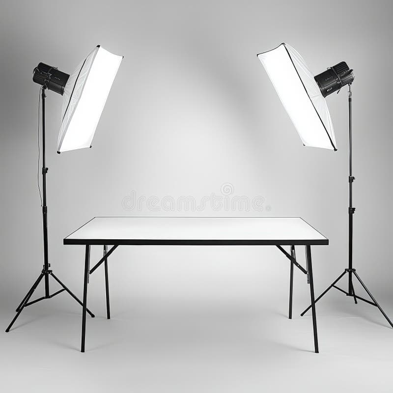Professional Photography Studio Setup with Softbox Lights. Stock ...