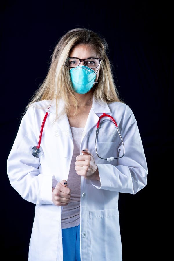 Professional Physician Poses in a Studio Environment with Protective ...