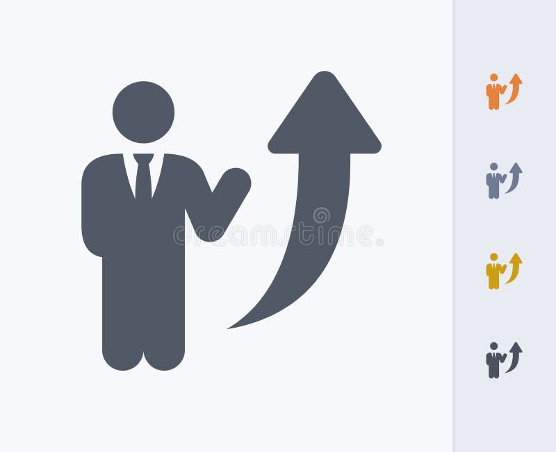 Businessman Raise - Carbon Icons Stock Vector - Illustration of ...