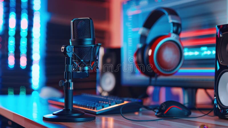 The Podcast Recording Setup.AI Generated Image Stock Photo - Image of ...