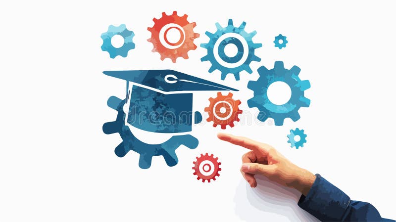 Professional Pointing at Online Education Platform Concept Stock Vector ...