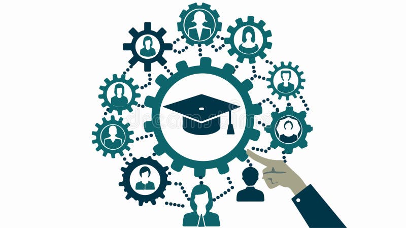 Professional Pointing at Online Education Platform Concept Stock Vector ...