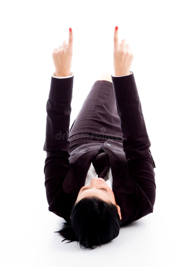 Professional Pointing Upward With Both Hands Picture. Image: 8184491