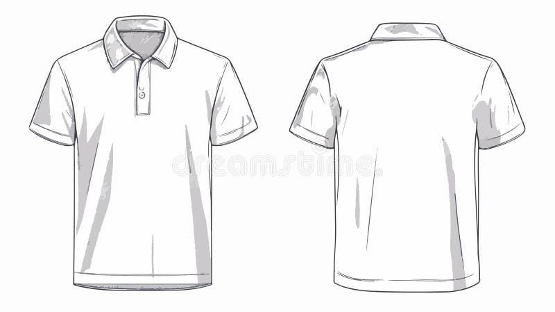Professional Polo Shirt Vector Outline for Design Inspiration Stock ...