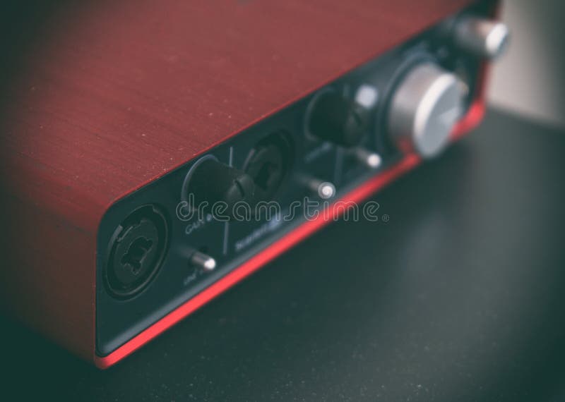 Professional Portable Red Sound Card. Stock Image - Image of digital ...