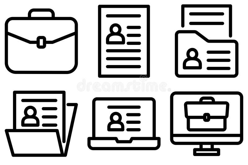 Professional Portfolio Briefcase Icon Stock Vector - Illustration of ...