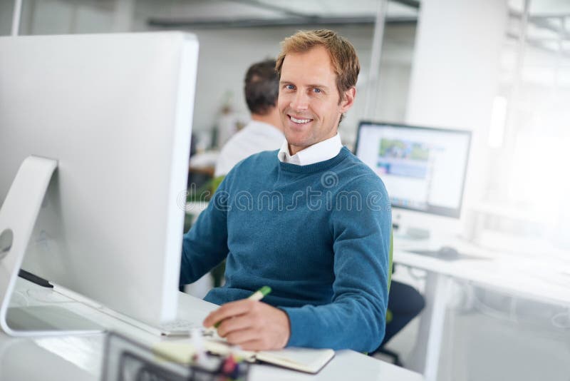 Professional, Portrait and Business Man in Office with Computer for ...